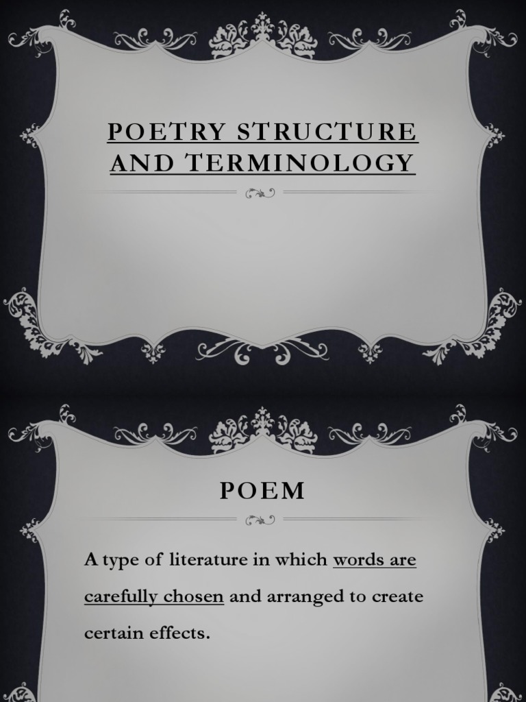 Poetry Structure & Terms | PDF | Metre (Poetry) | Poetry
