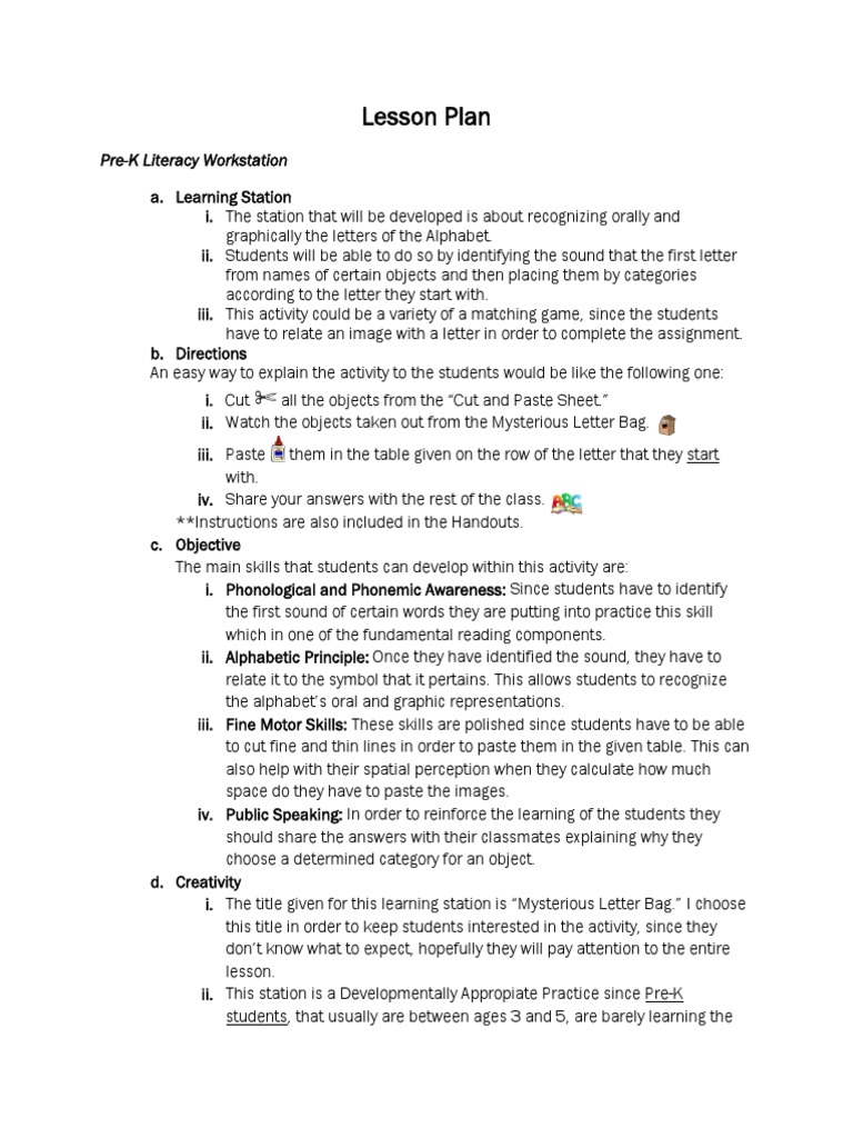 Lesson Plan | PDF | Alphabet | Lesson Plan
