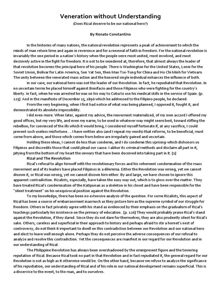 Veneration Without Understanding | PDF | Philippines | Politics (General)