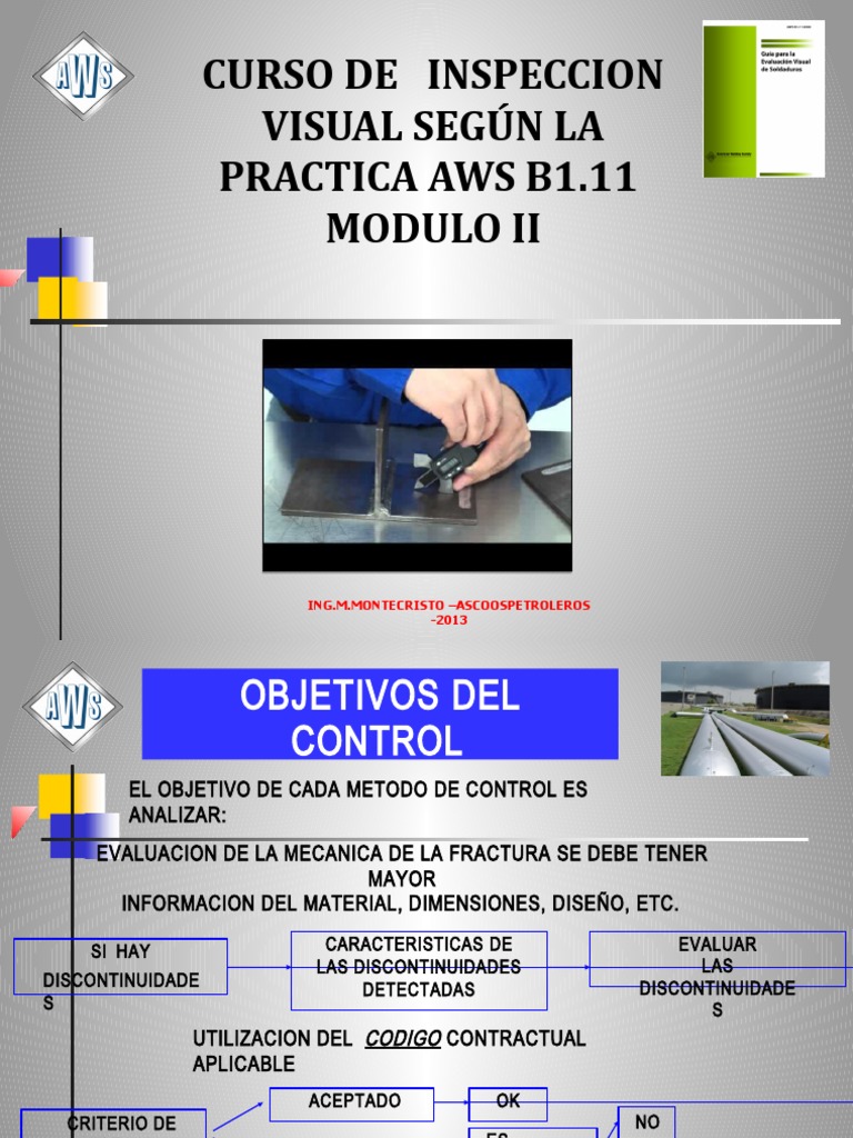 Presentacion Curso de Inspeccion Visual Nivel 2 | Descargar gratis PDF | Soldadura | Construcción