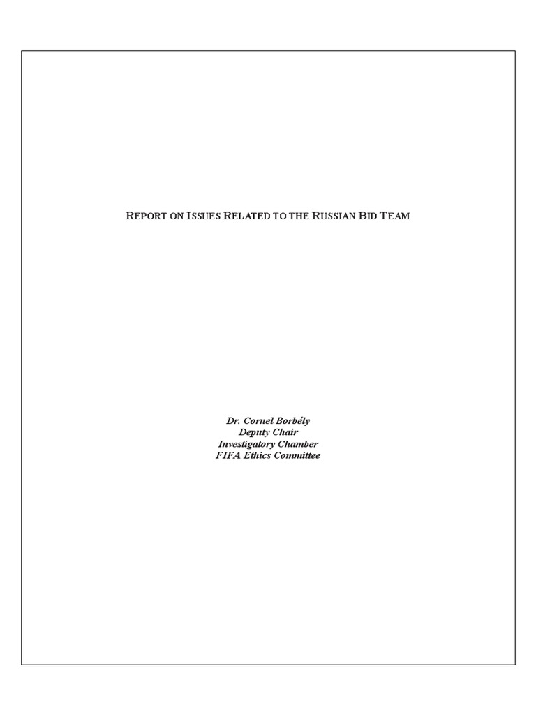 FIFA Garcia Report, Russia Report | PDF | Fifa | Sports