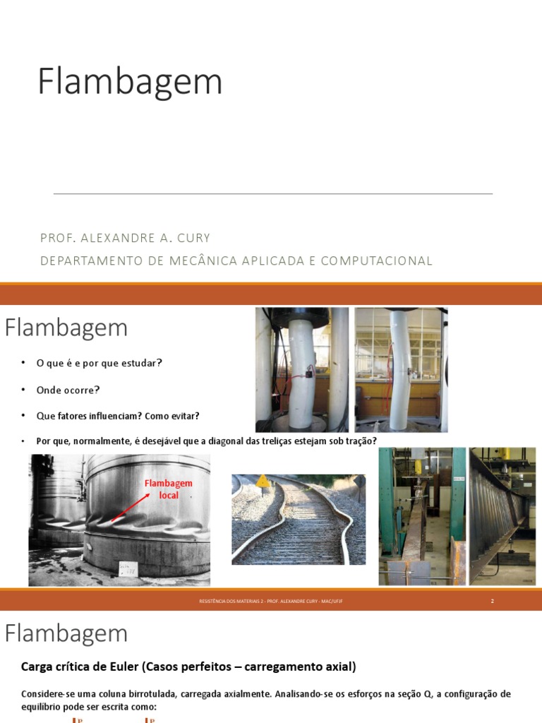 Estruturas Flambagem Colunas | PDF | Flambagem | Química