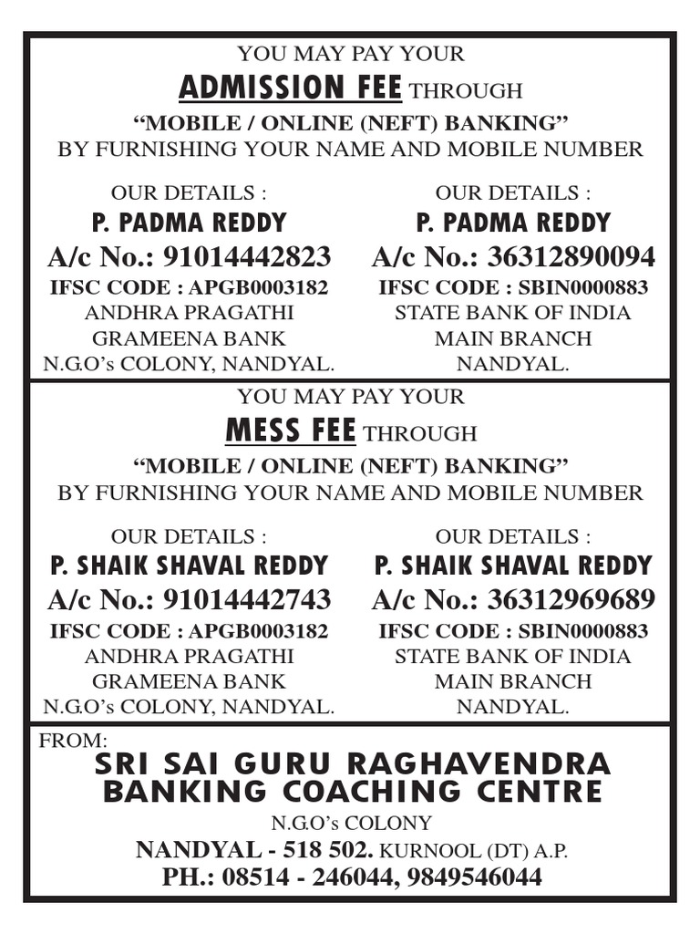 Bank Coaching Center | PDF