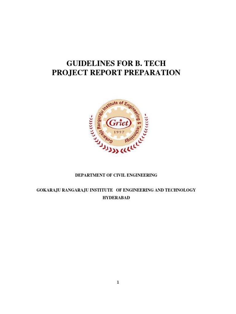 B. Tech Project Report Guidelines | PDF | Typefaces | Thesis