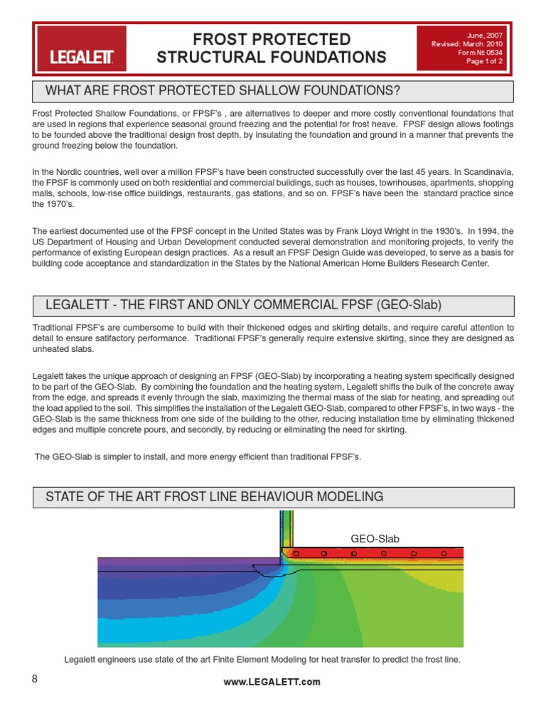 Frost Protected Shallow Foundations Guide | PDF | Foundation ...