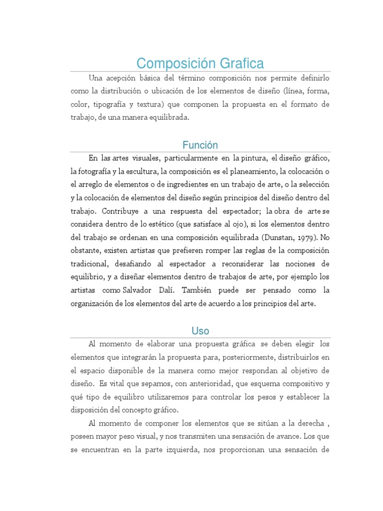 Tipos de Composición Gráfica | PDF | Composición (artes visuales ...