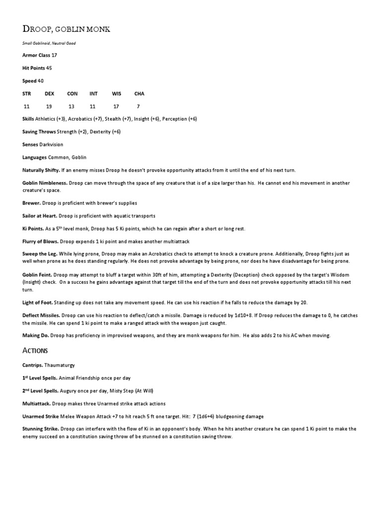 DROOP Char Sheet | PDF | Role Playing Games | Weaponry
