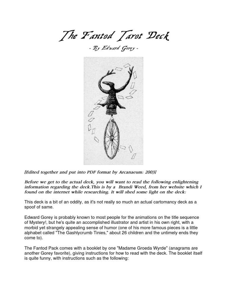 Edward Gorey - The Fantod Tarot Deck | PDF | Wellness | Medical