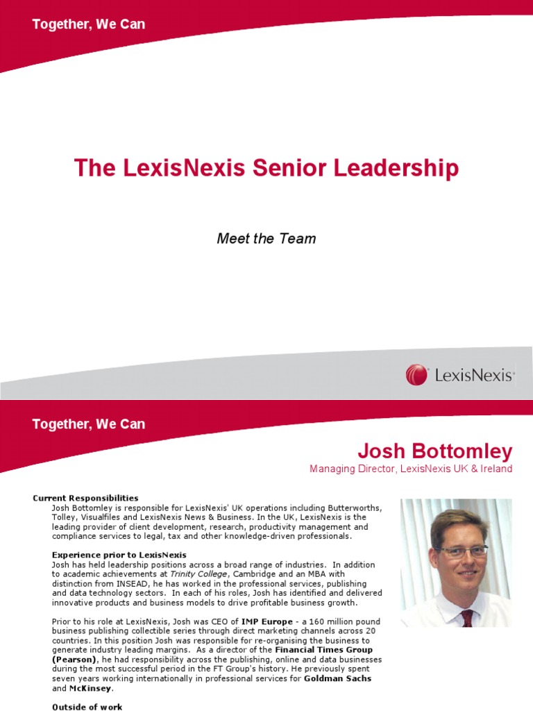 LexisNexis Executive Team Overview | PDF | Lexis Nexis | Barrister