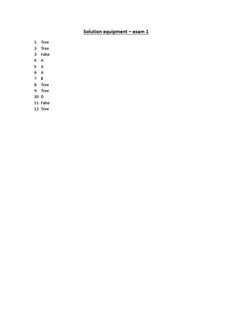 Equipment Solution 1 | PDF
