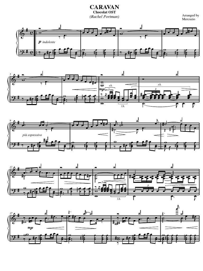 Caravan (Chocolat OST) Rachel Portman PDF | PDF