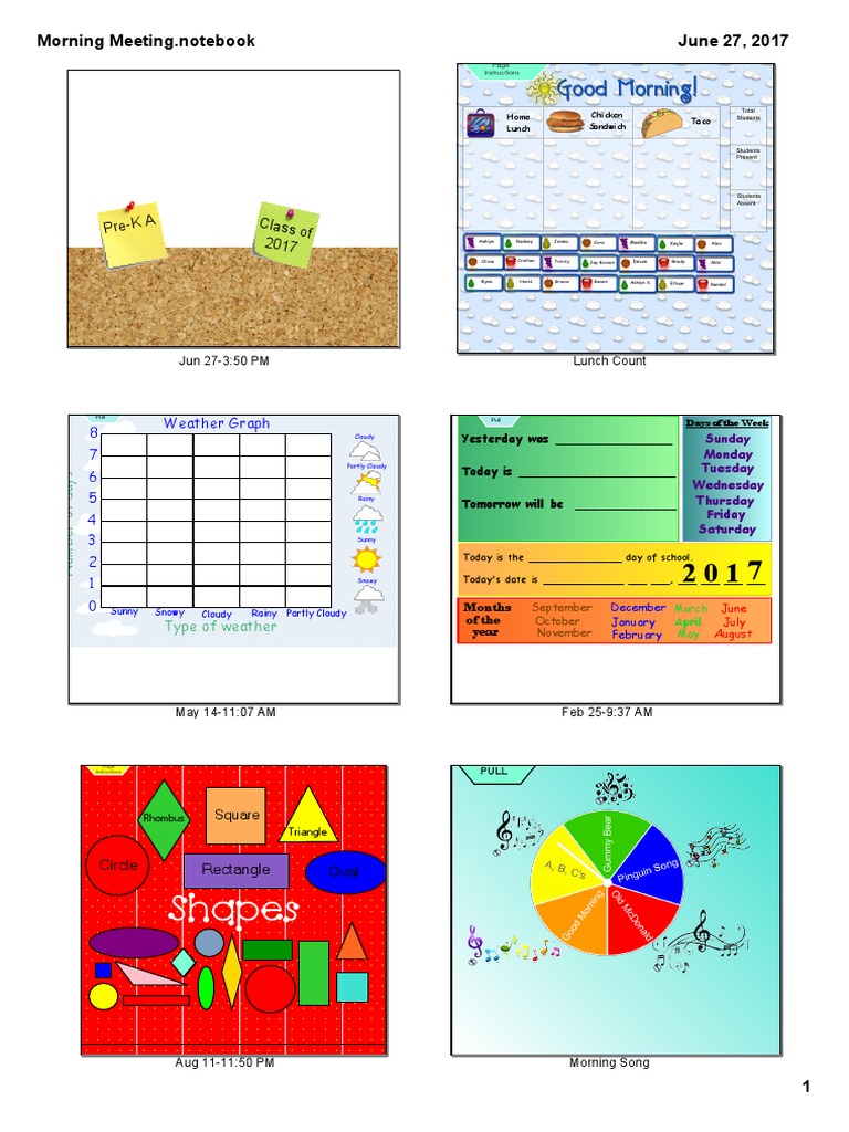 Morning Meeting | PDF | Weather | Teaching Mathematics