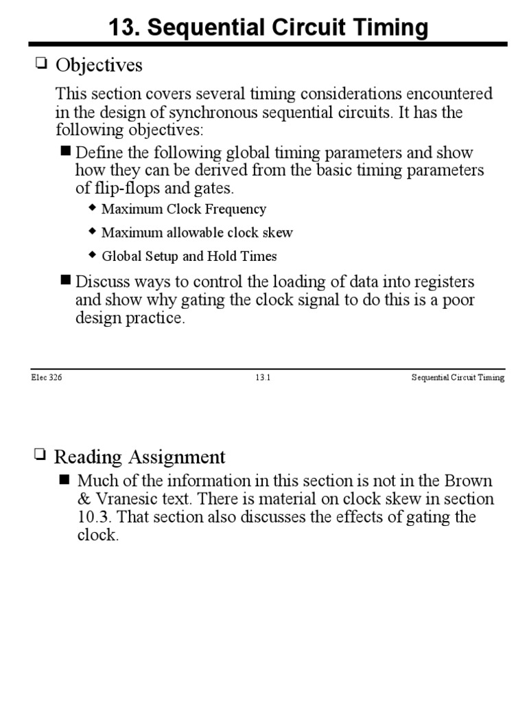 Setup and Hold Time in Sequential Circuits | PDF | Telecommunications ...