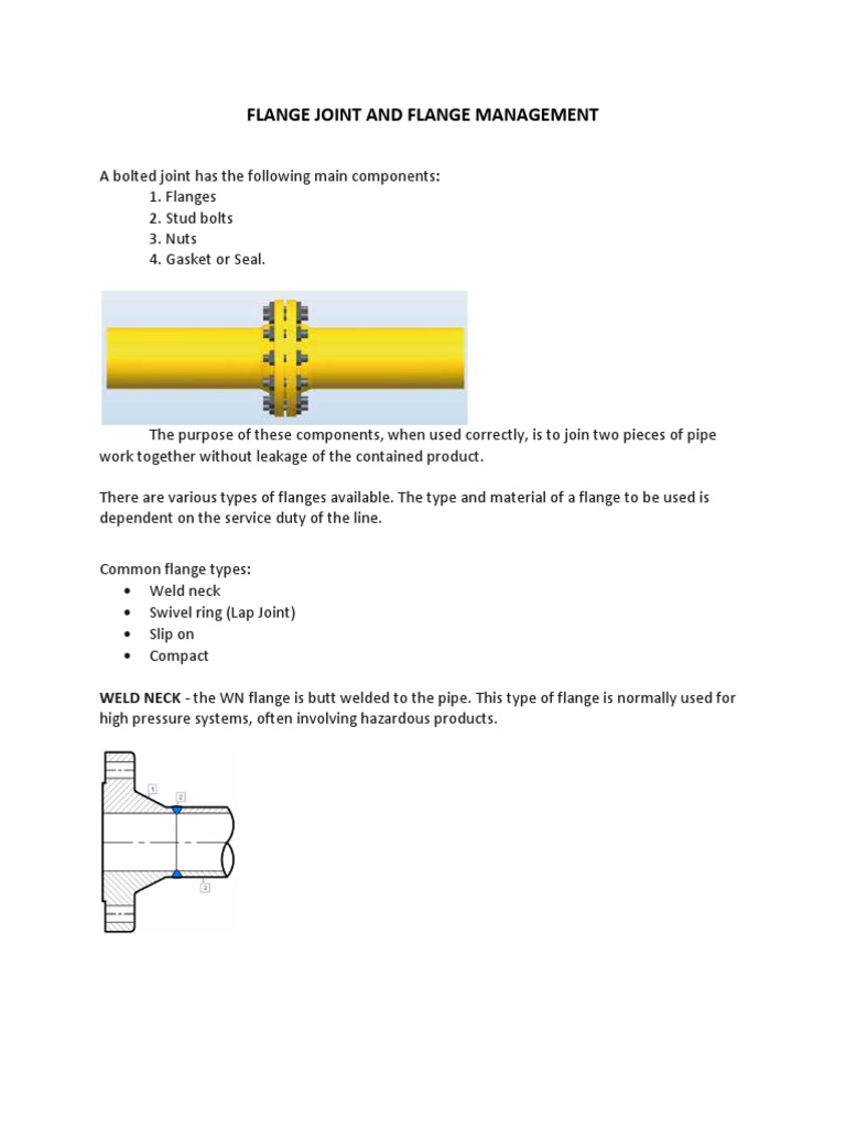Flange Joint and Flange Management | Screw | Pipe (Fluid Conveyance)