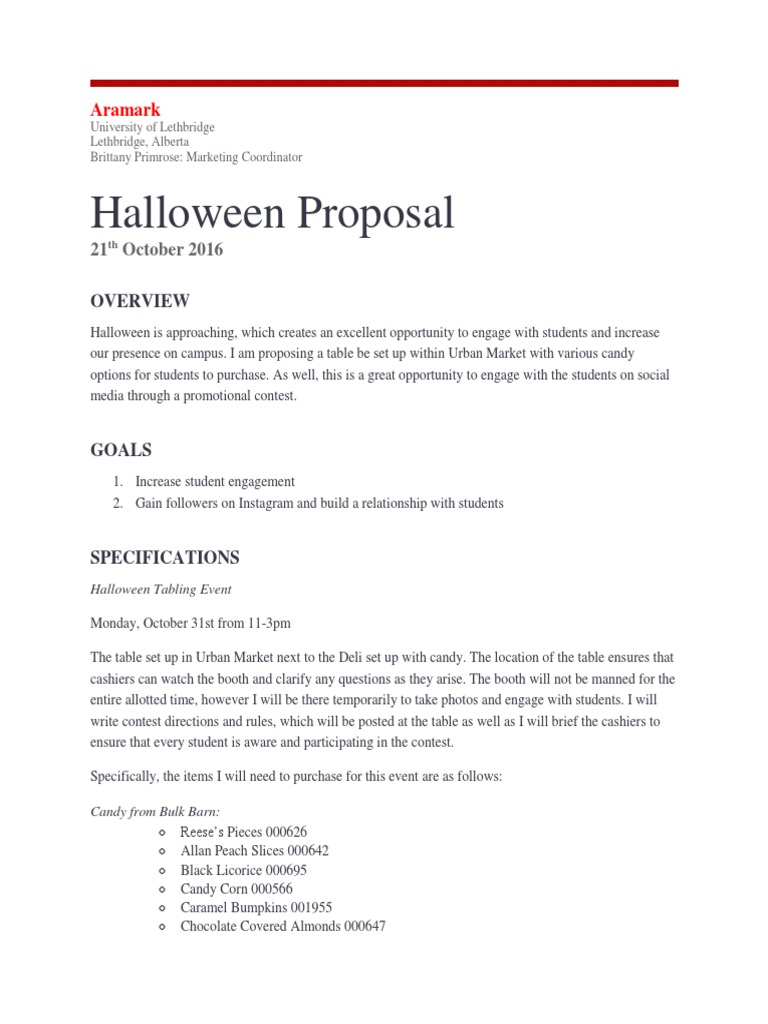 Project Proposal Halloween | PDF | Starbucks | Social Media