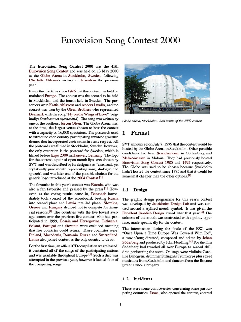 Eurovision 2000: Stockholm Highlights | PDF | European Music | Songs