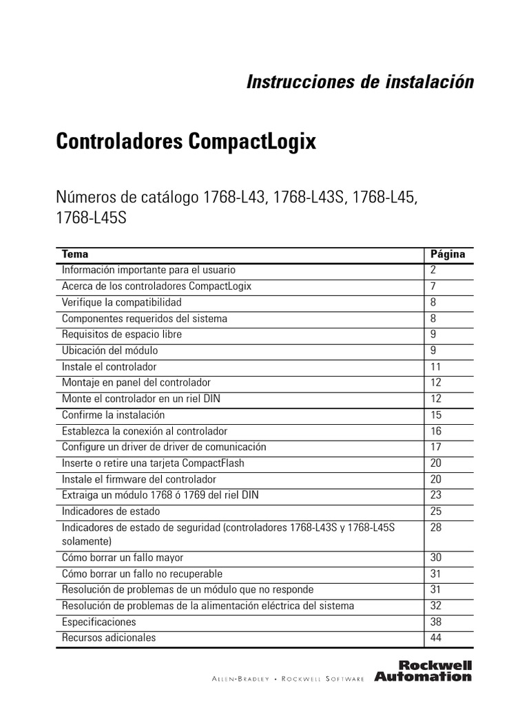 Controladores Compactlogix | PDF | Memoria del ordenador | Memoria flash
