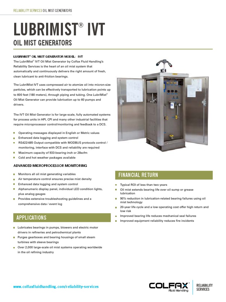 lubrimist_model_ivt.pdf | Bearing (Mechanical) | Reliability Engineering