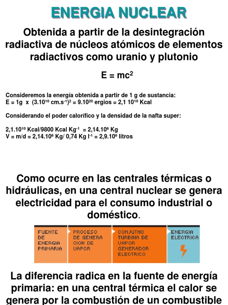 Energia Nuclear PRESENTACION 13463 | PDF | Combustible nuclear | La ...