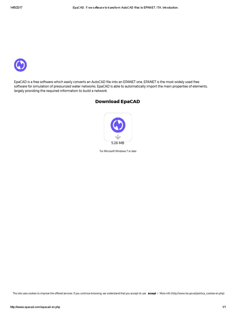 EpaCAD. Free Software To Transform AutoCAD Files To EPANET. ITA | PDF ...