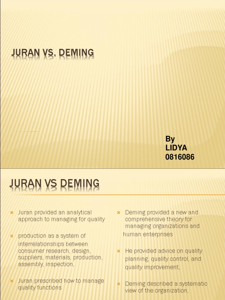 Juran Vs Deming | PDF | Quality Management | Goal