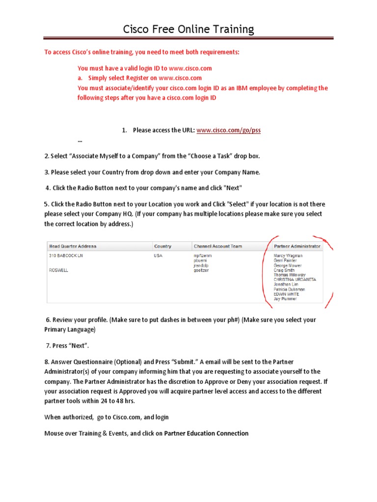 Free Training Steps Cisco | PDF