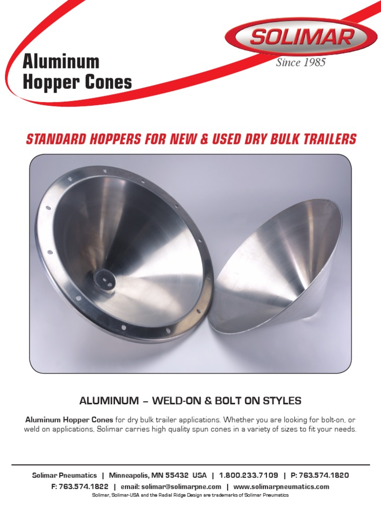 Aluminum Hopper Cones: Standard Hoppers For New & Used Dry Bulk ...