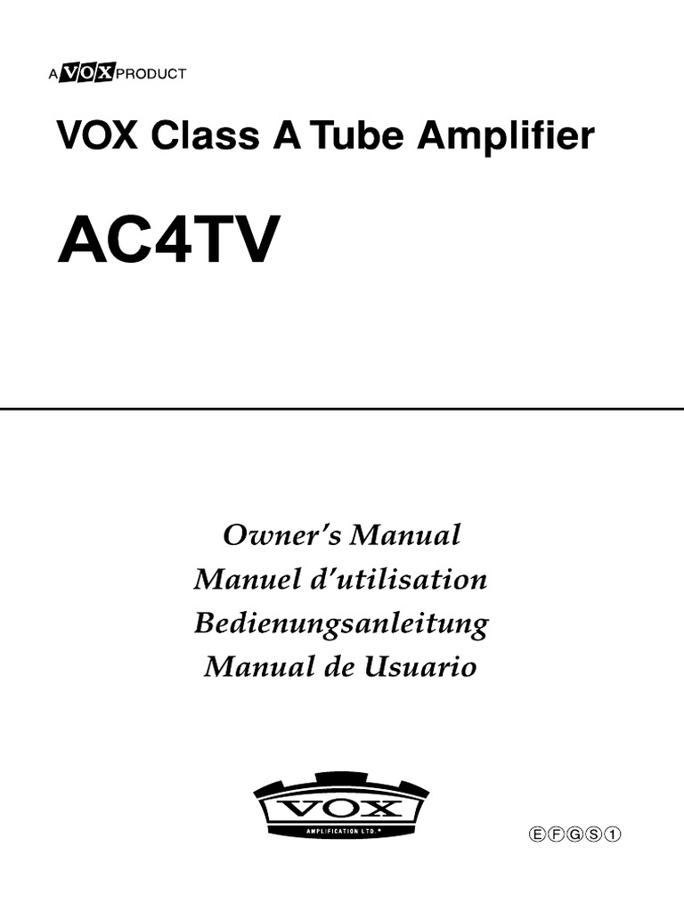 VOX AC4TV Manual Usuario (Esp) PDF | PDF | Amplifier | Electricity