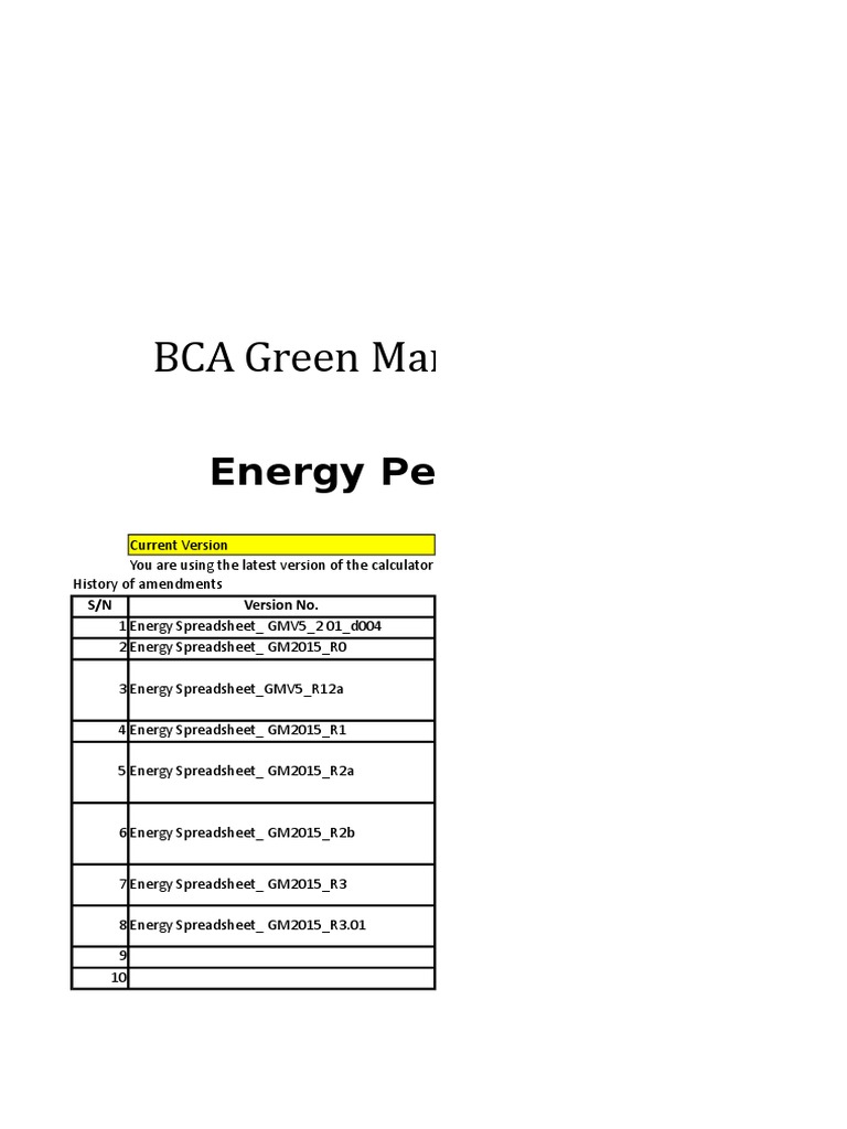 BCA Energy Performance Points Calculator | Download Free PDF | Water ...