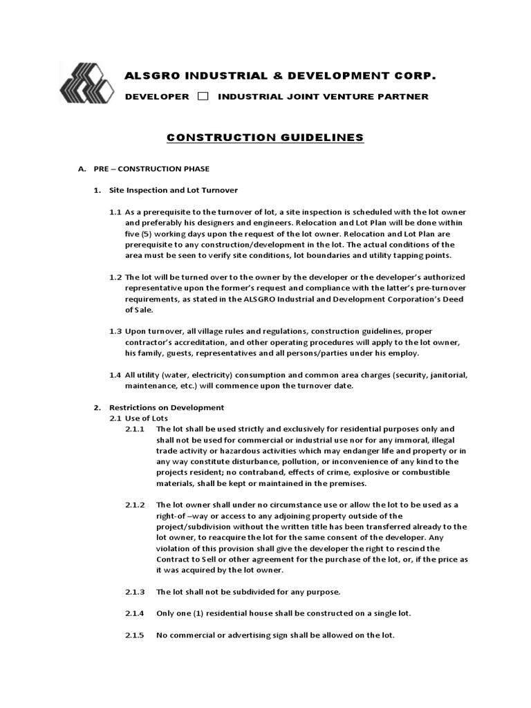 House Construction Guidelines and Checklist | PDF | Identity Document ...