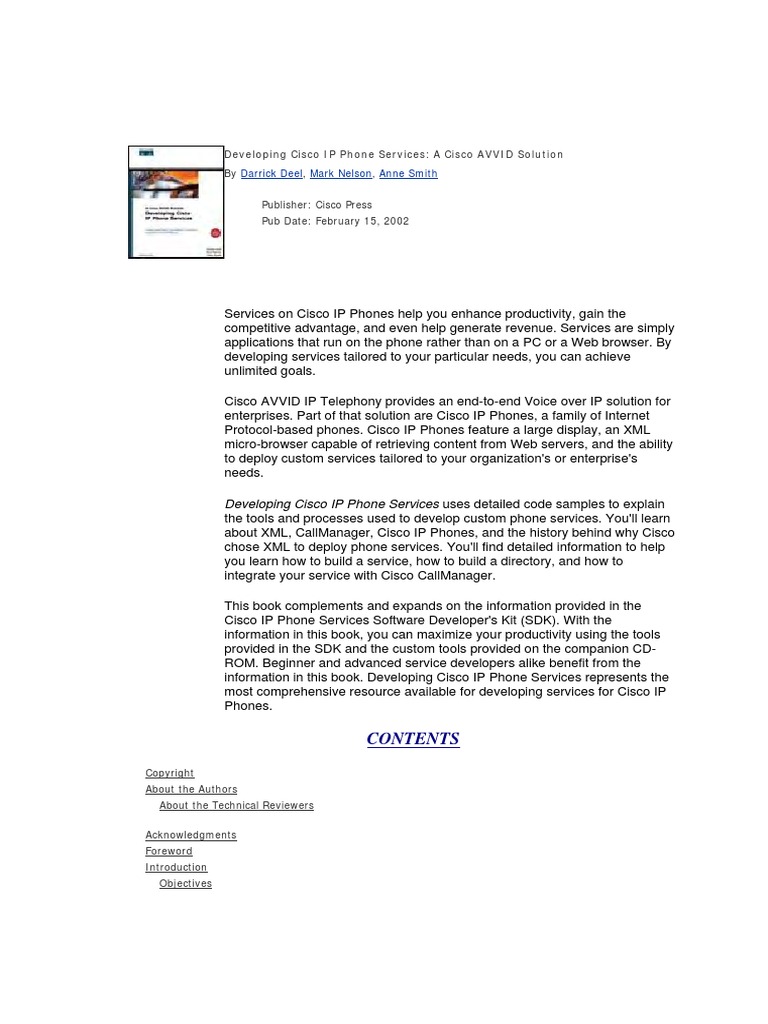 Darrick Deel, Mark Nelson, Anne Smith-Developing Cisco IP Phone ...