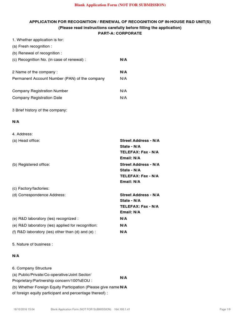DSIR Application Format | PDF | Fax | Academic Degree