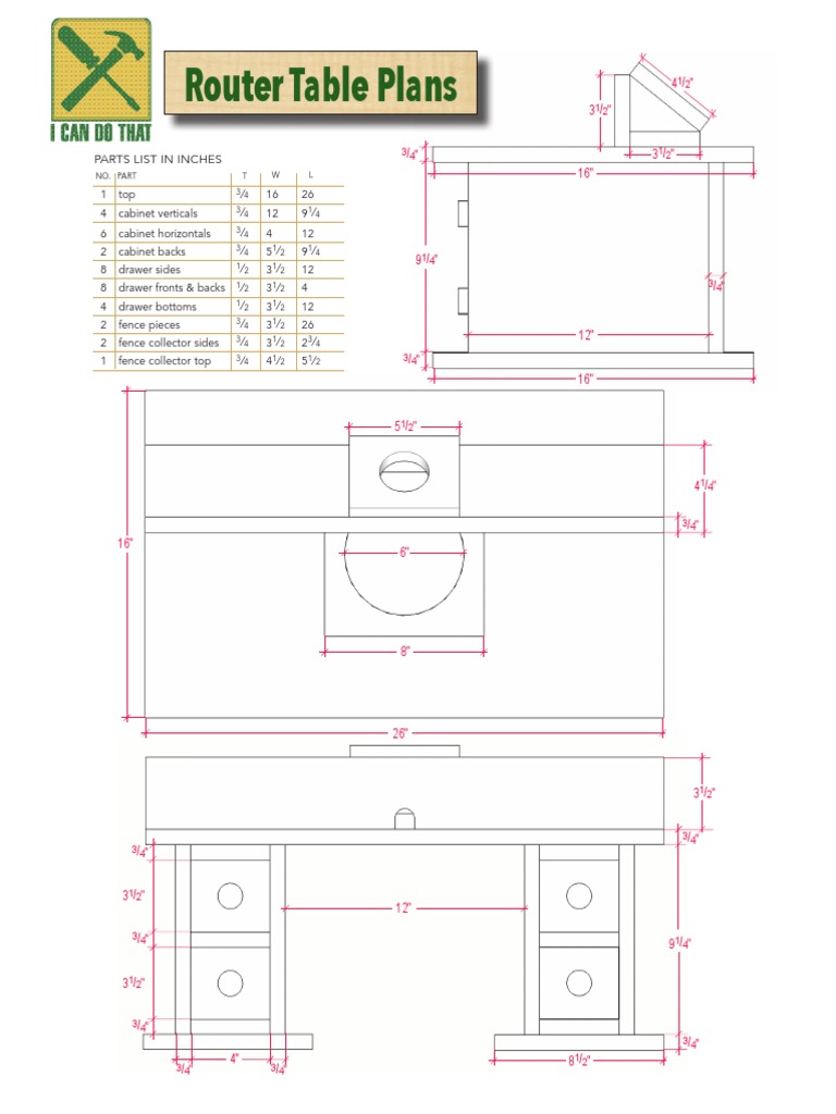 Router Table Plans | PDF | Cabinetry | Home