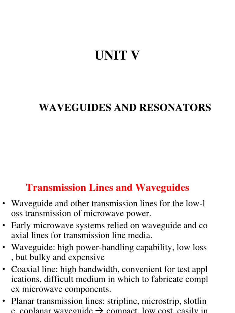 Transmission Lines vs. Waveguides | PDF | Waveguide | Transmission Line