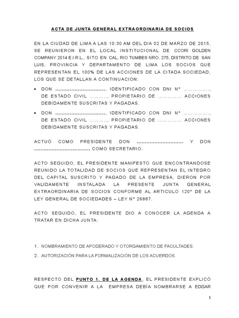 Nombramiento de Apoderado