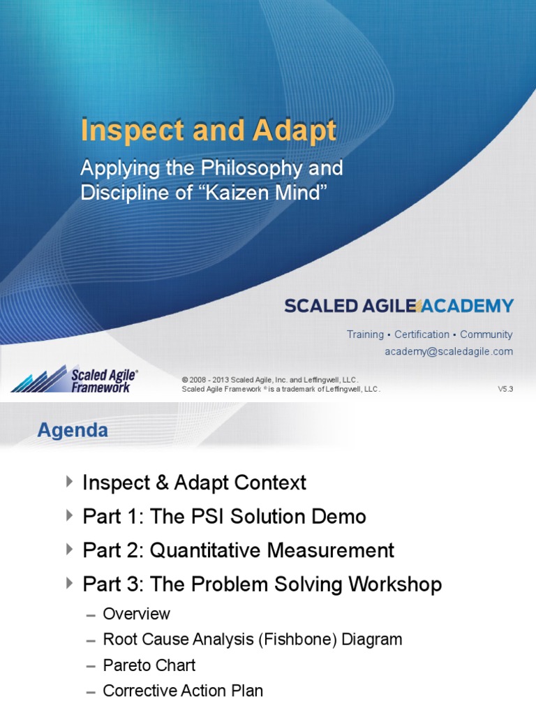 Inspect and Adapt Template (v5.3) | Causality | Agile Software Development