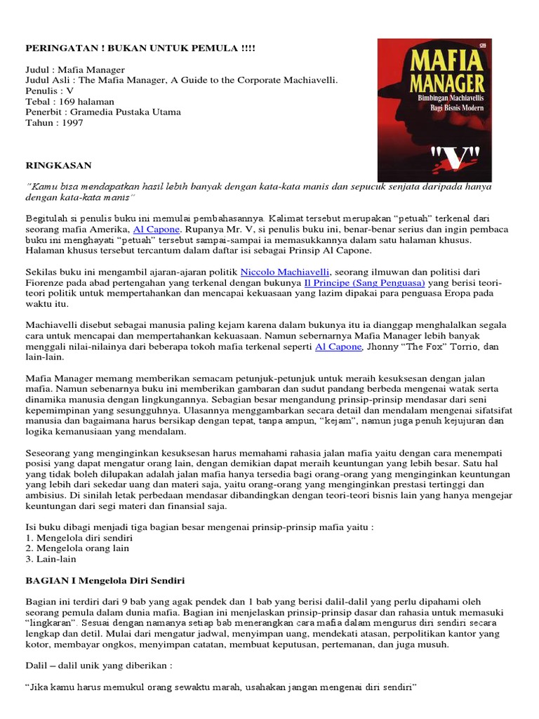 Buku Mafia Manager | PDF