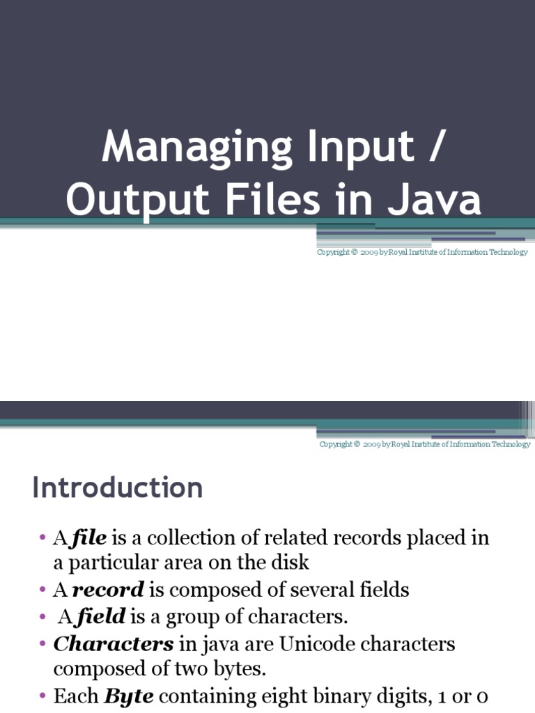 Managing Input / Output Files in Java | PDF | Class (Computer ... Managing Input / Output Files in Java | PDF | Class (Computer ...