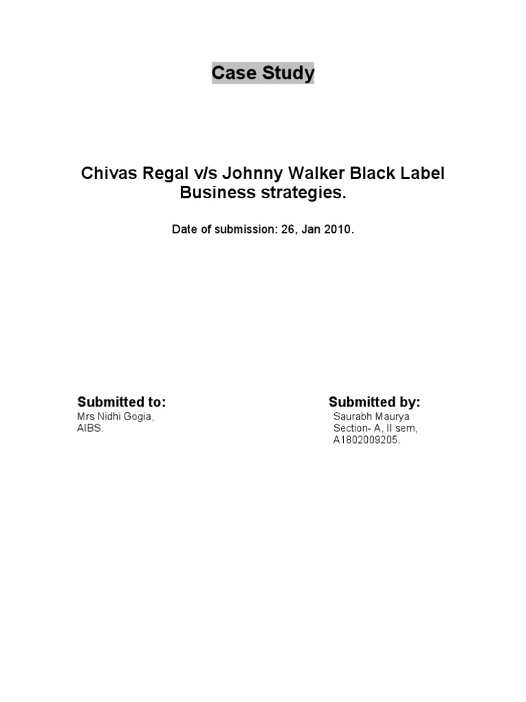 Case Study | PDF | Scotch Whisky | Whisky