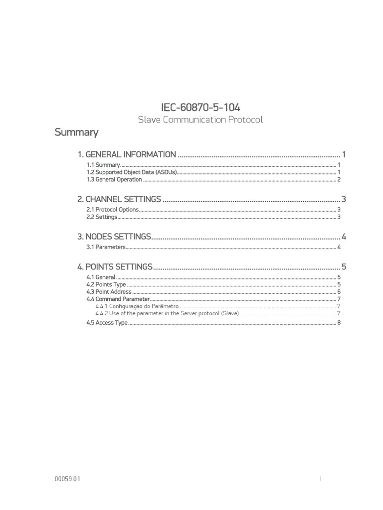 Protocol IEC 60870 5 104 Slave | PDF | Transmission Control Protocol | Communications Protocols