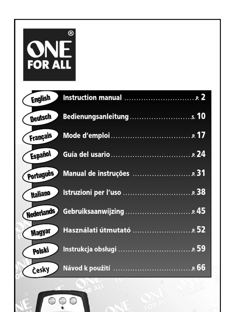 Manual Urc-3415 Eng Deu Fra Esp Por Ita Ned Hun Pol Cze | PDF ...
