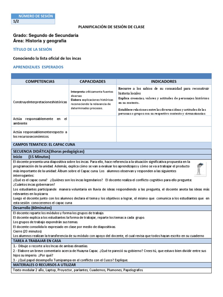 Sesiòn 2 Capac Cuna | PDF | Imperio Inca | Conflicto (proceso)