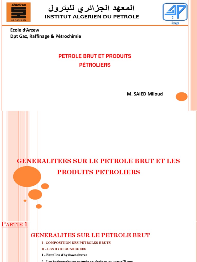 Composition et types de pétrole brut | PDF | Aromaticité | Distillation