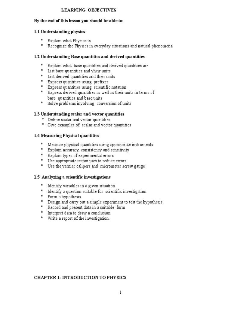 Introduction To Physics (Teacher) | PDF | Experiment | Measurement