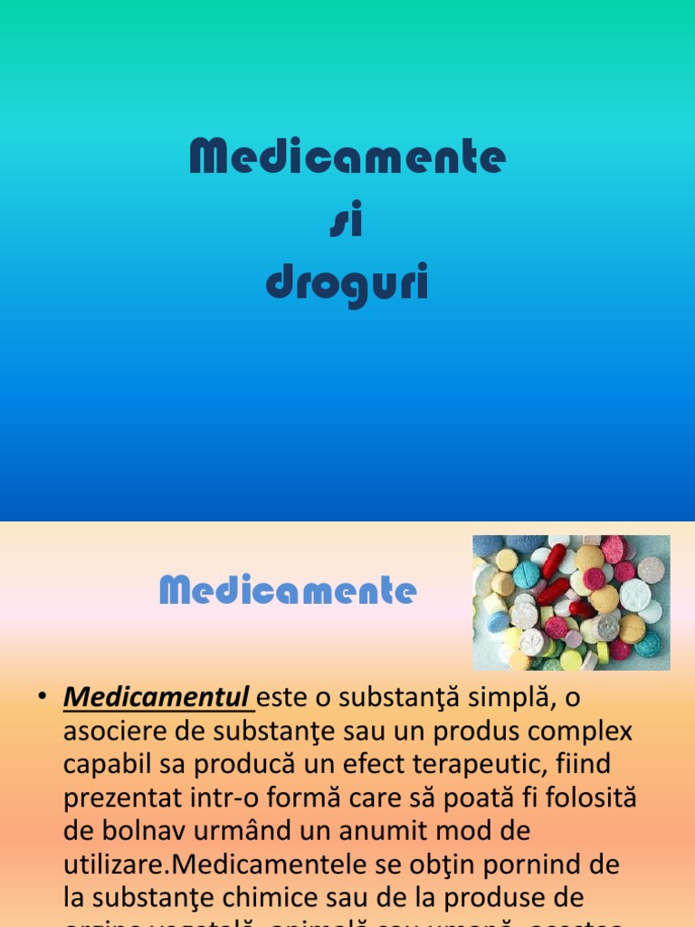 Medicamente Si Droguri Proiect Pp-Clasa A X A Chimie Organica | PDF