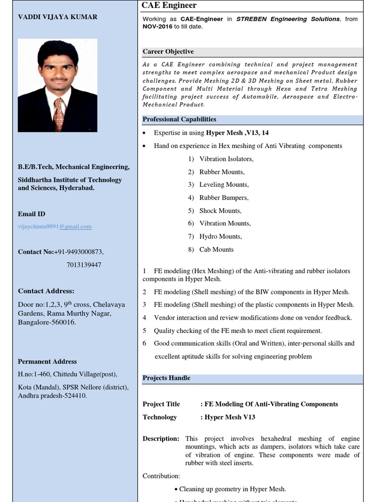 Vijay Resume | PDF | Computer Aided Design | Mechanical Engineering