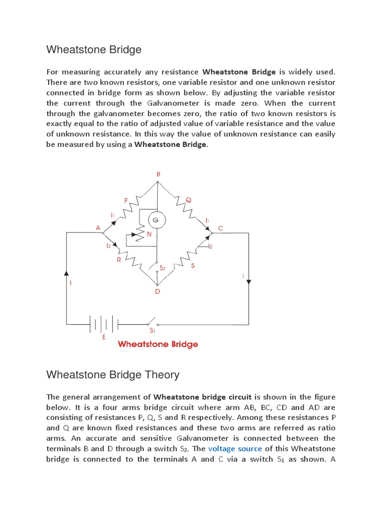 Wheatstone Bridge Circuit Theory And Principle Electrical Engineering 4961