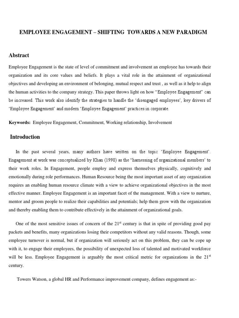Employee Engagement | PDF | Employment | Motivation