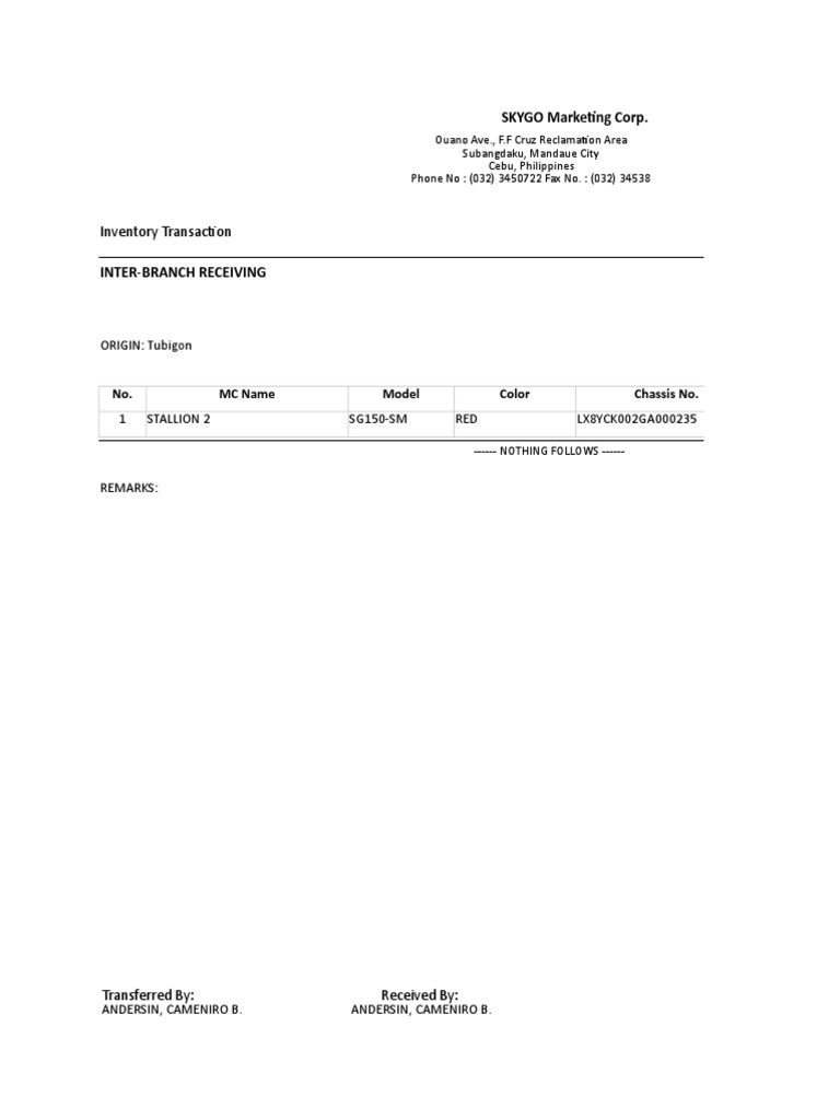 MC InterBranch | PDF