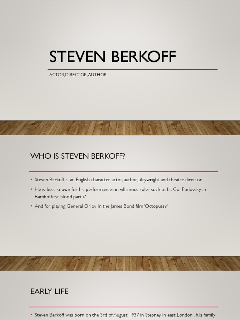 Steven Berkoff | PDF